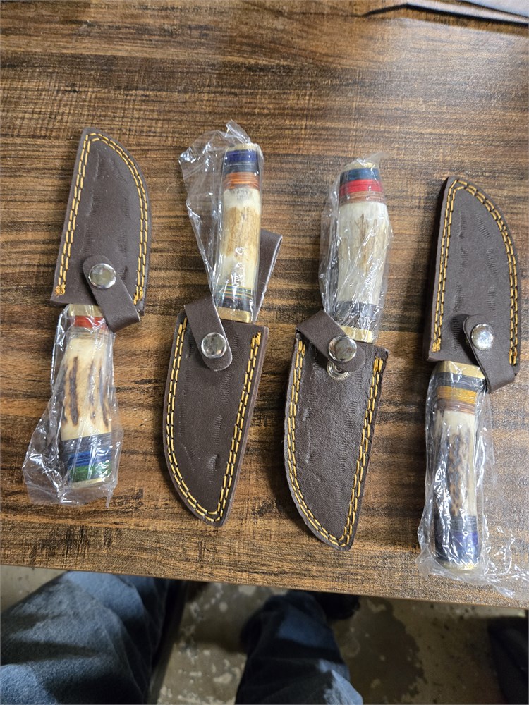 WildLife Buyer, LLC. - Antler handle custom made Damascus 8.5" knives